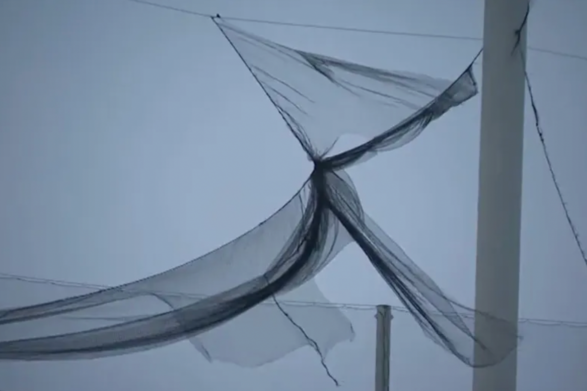 Moment TopGolf nets come crashing down after heavy snow