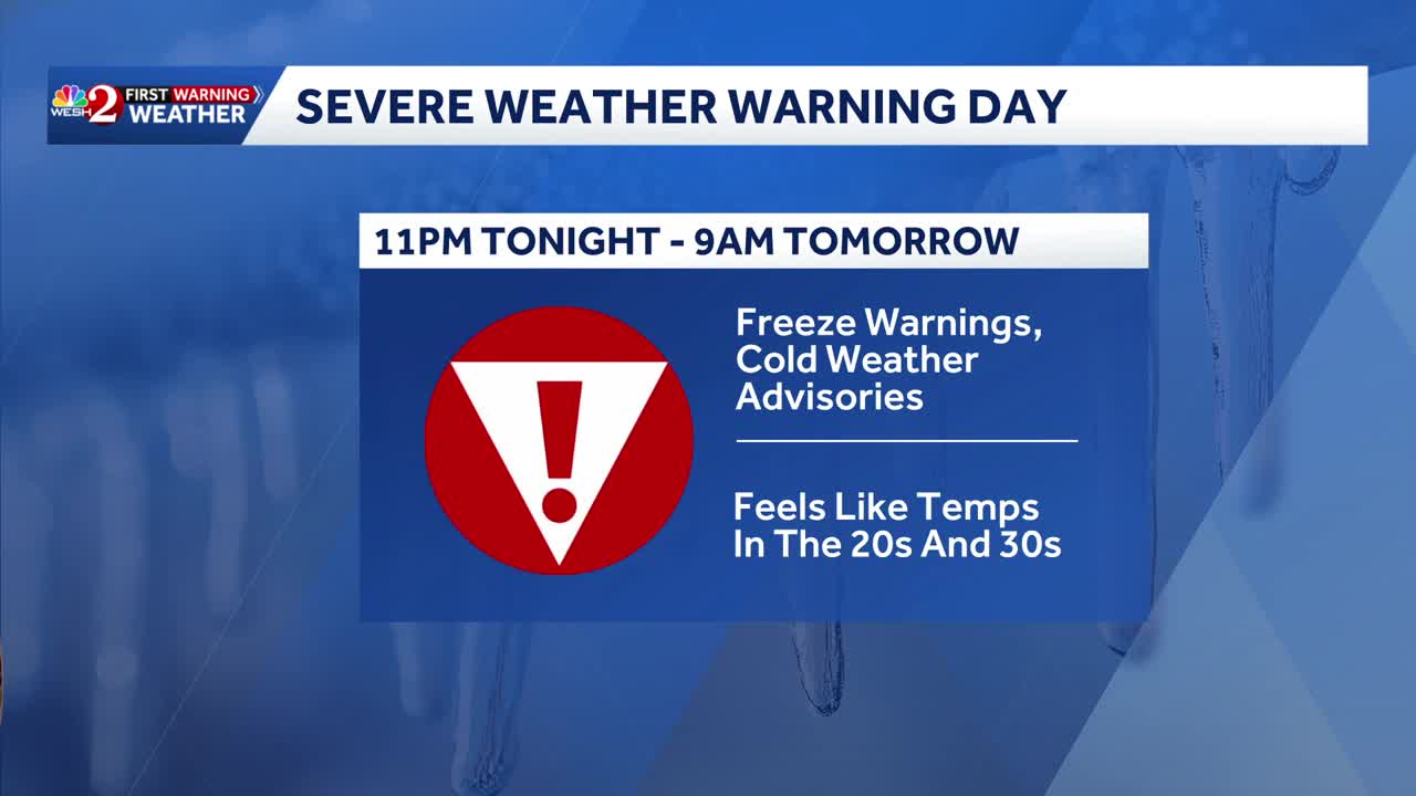 Severe weather warning day issued ahead of New Year's Eve cold front