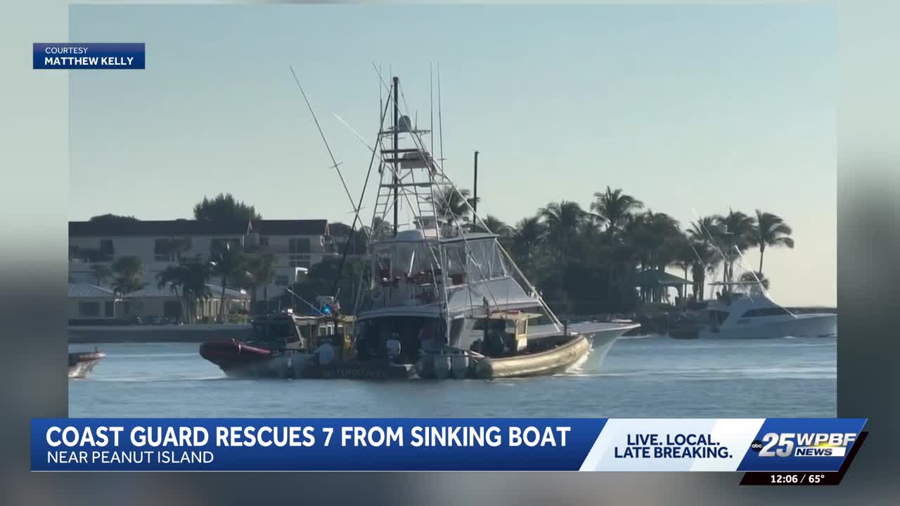 Coast Guard rescues seven from sinking boat near Peanut Island