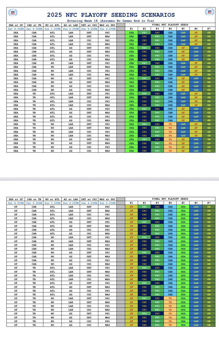 NFL playoff scenarios for week 18: How final 2 playoff spots, seeding ...