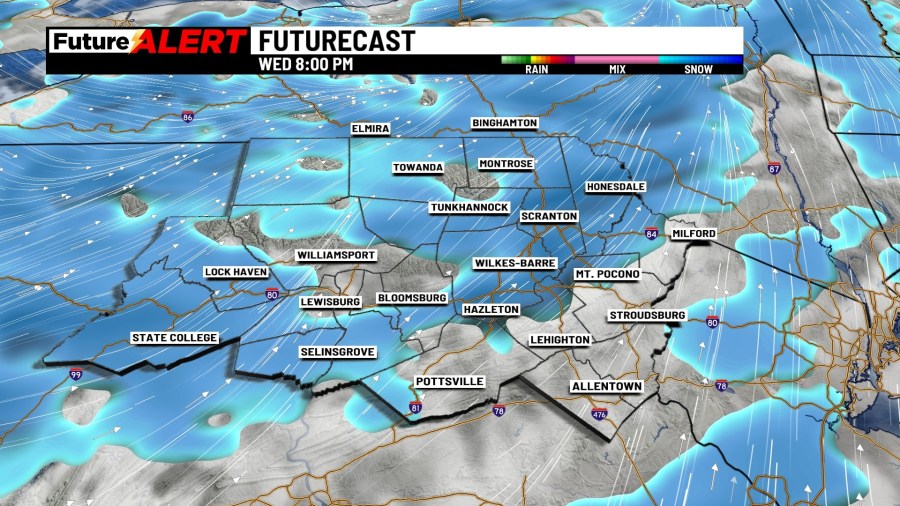 Snow showers, squalls in Pennsylvania on New Year’s Eve