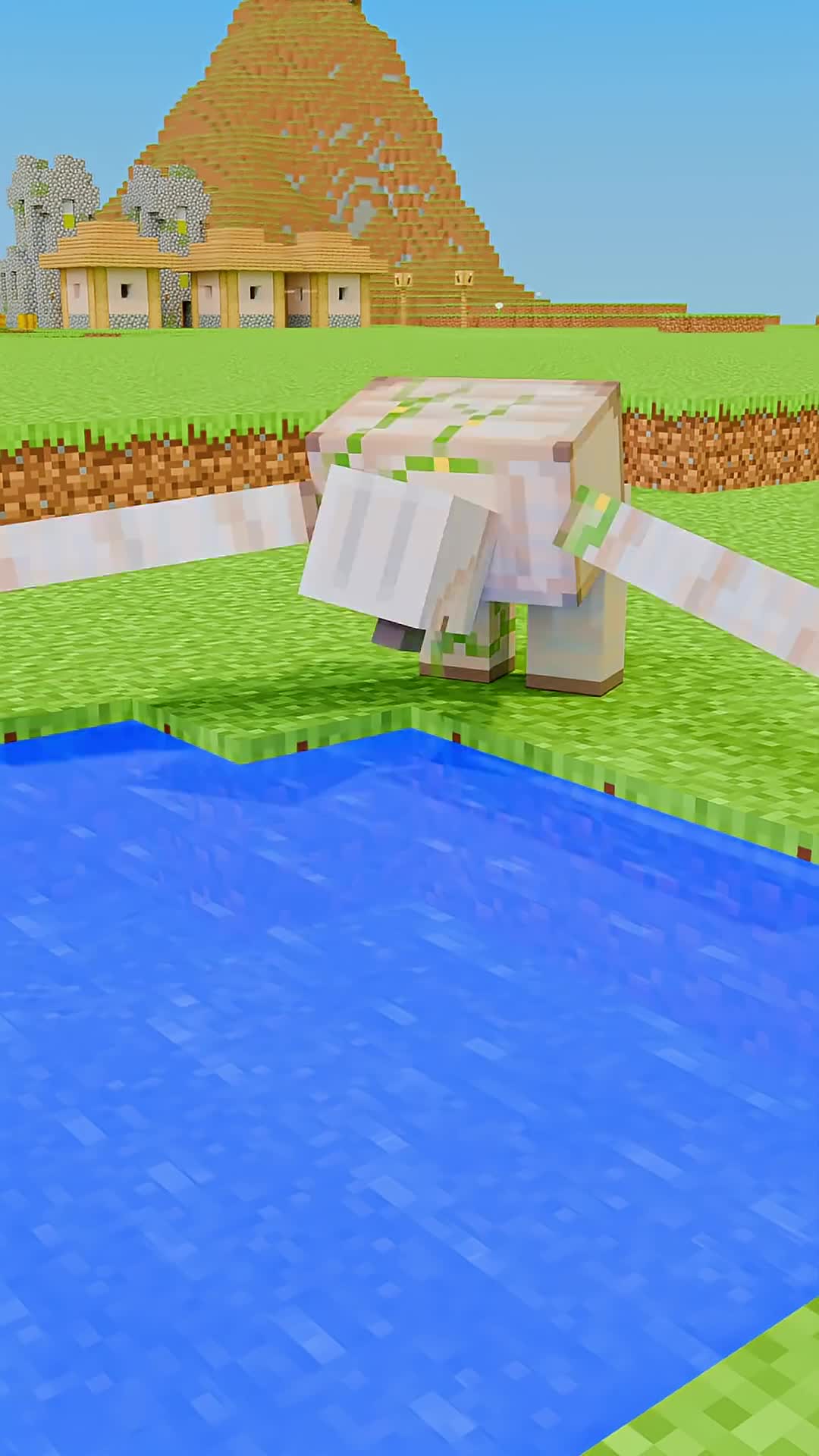 Minecraft iron golem with girl golem 3D simulation