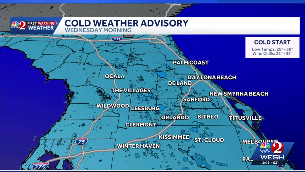 Freeze watches, warnings issued across multiple Central Florida ...