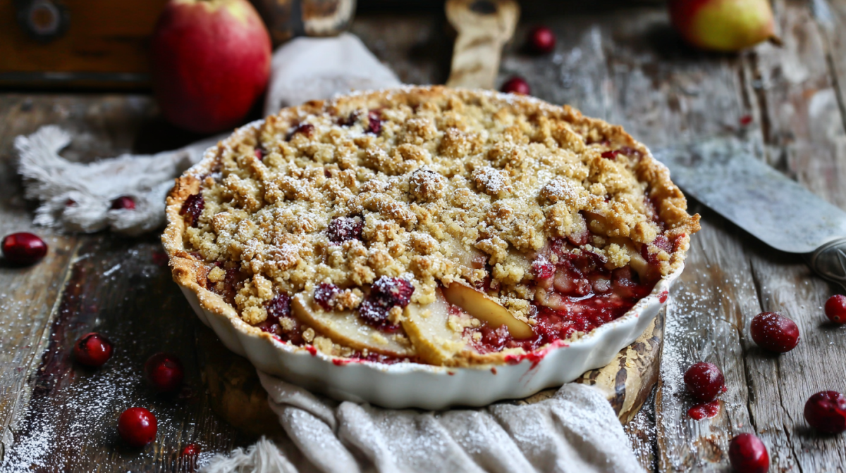 Delightfully sweet and sour crumble pie