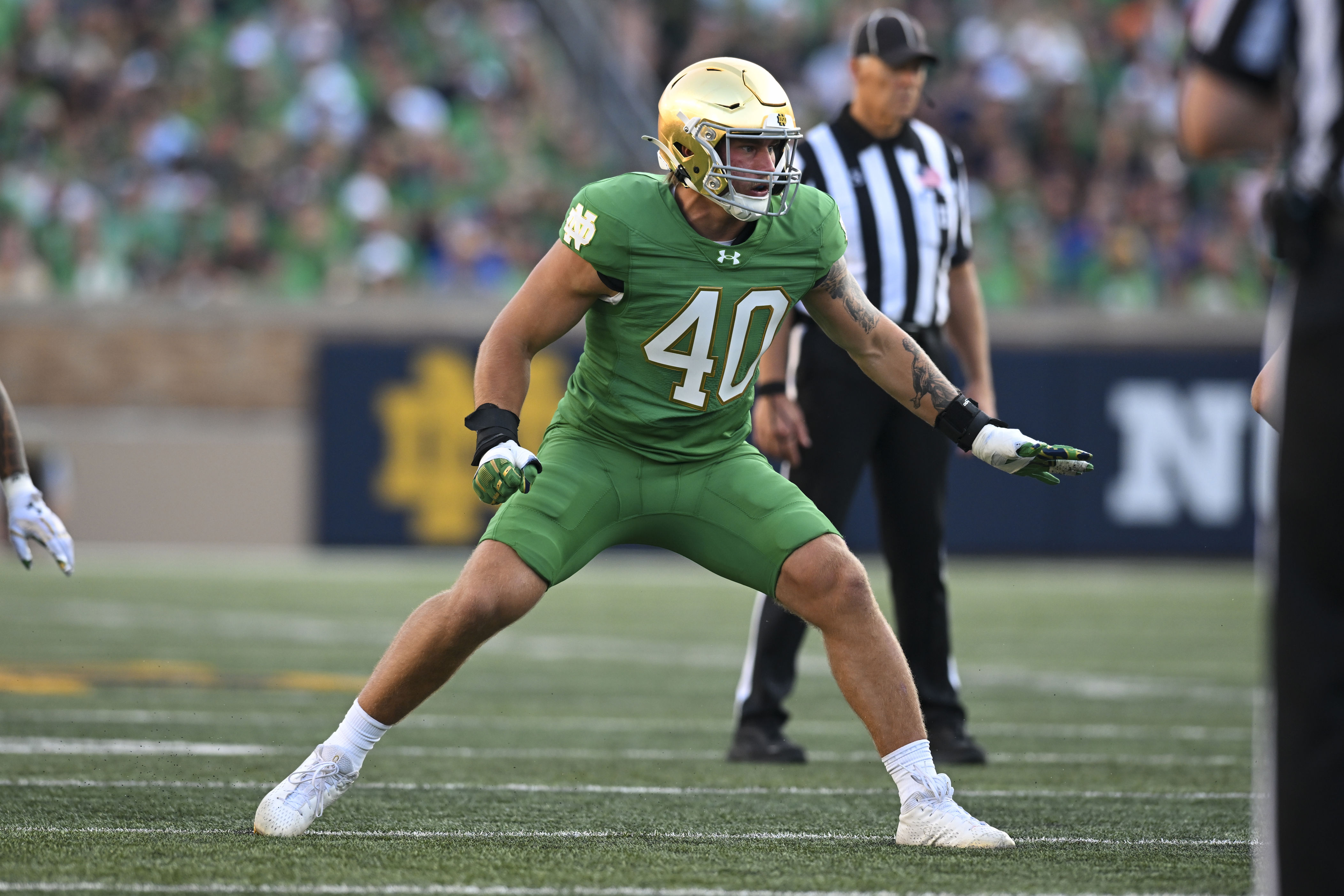 Notre Dame defensive end Joshua Burnham enters the transfer portal