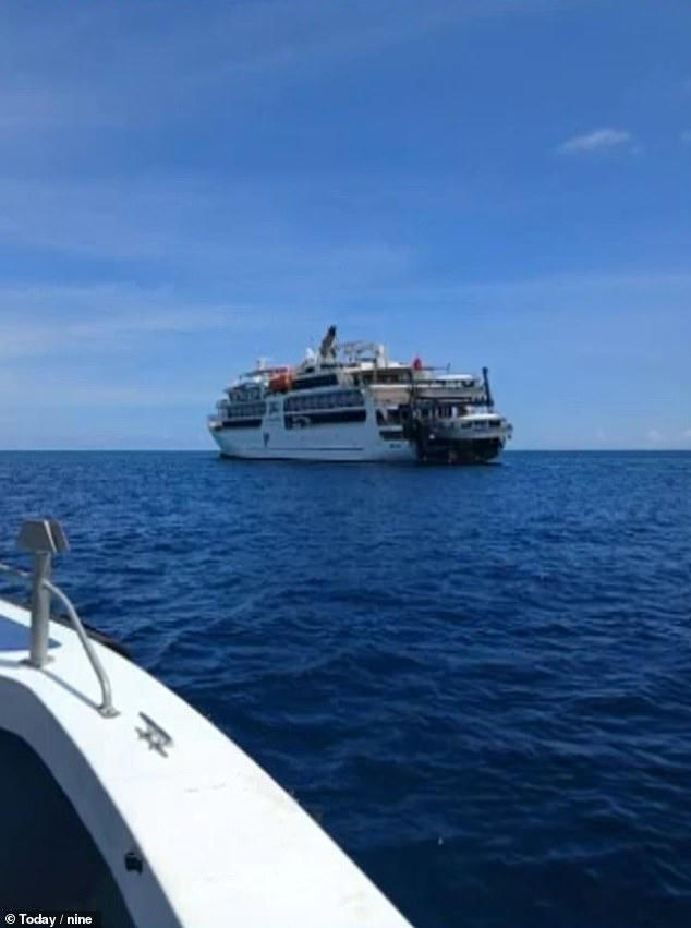 Coral Adventurer is detained after becoming stranded on a coral reef ...