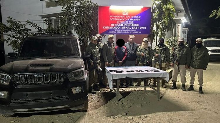 Manipur police havildar arrested with unregistered armoured vehicle