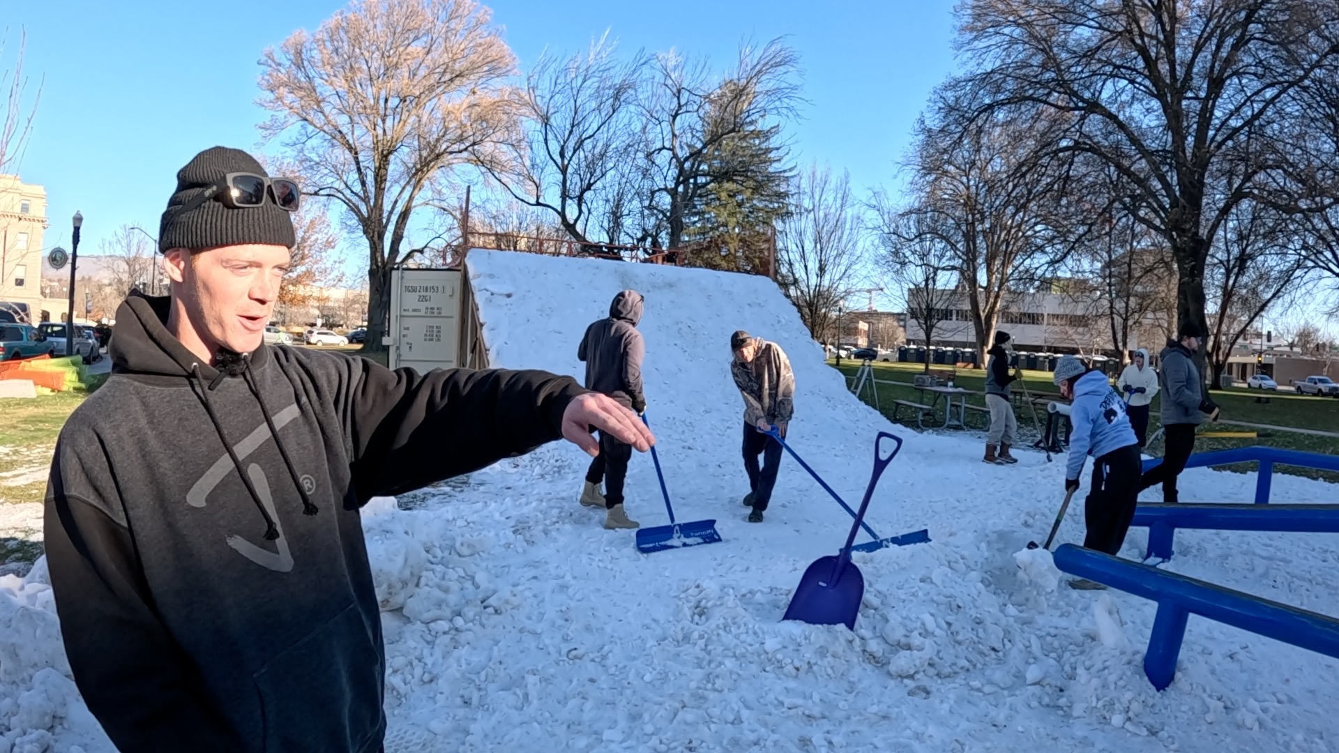 How crews build a custom snow park in downtown Boise for the Idaho ...