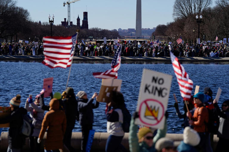 'Not My Presidents Day': Thousands take to the streets in anti-Trump ...