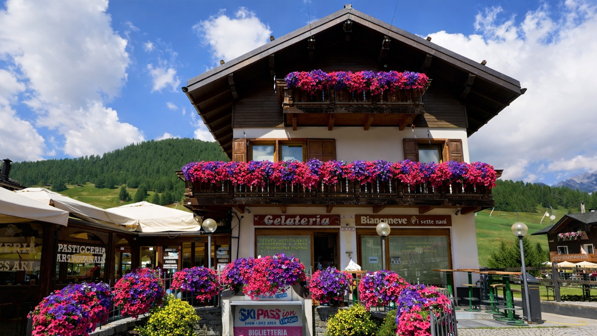 Livigno Italy: Summer views from a mountain town in the Alps (4K)