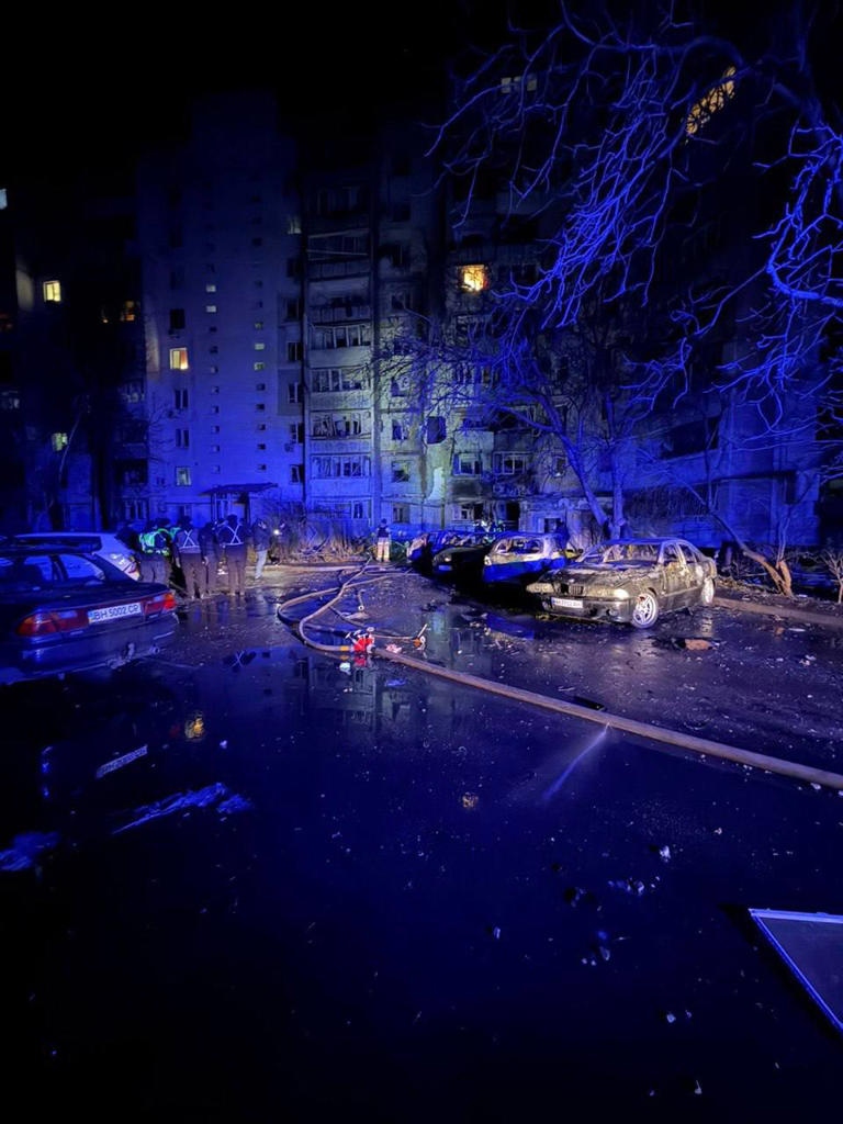 Odesa attack aftermath: Burning apartments, cars, and injured children