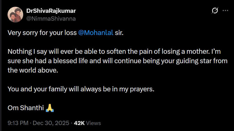 Mammootty pays last respects to Mohanlal's mother, Chiranjeevi, Shiva ...