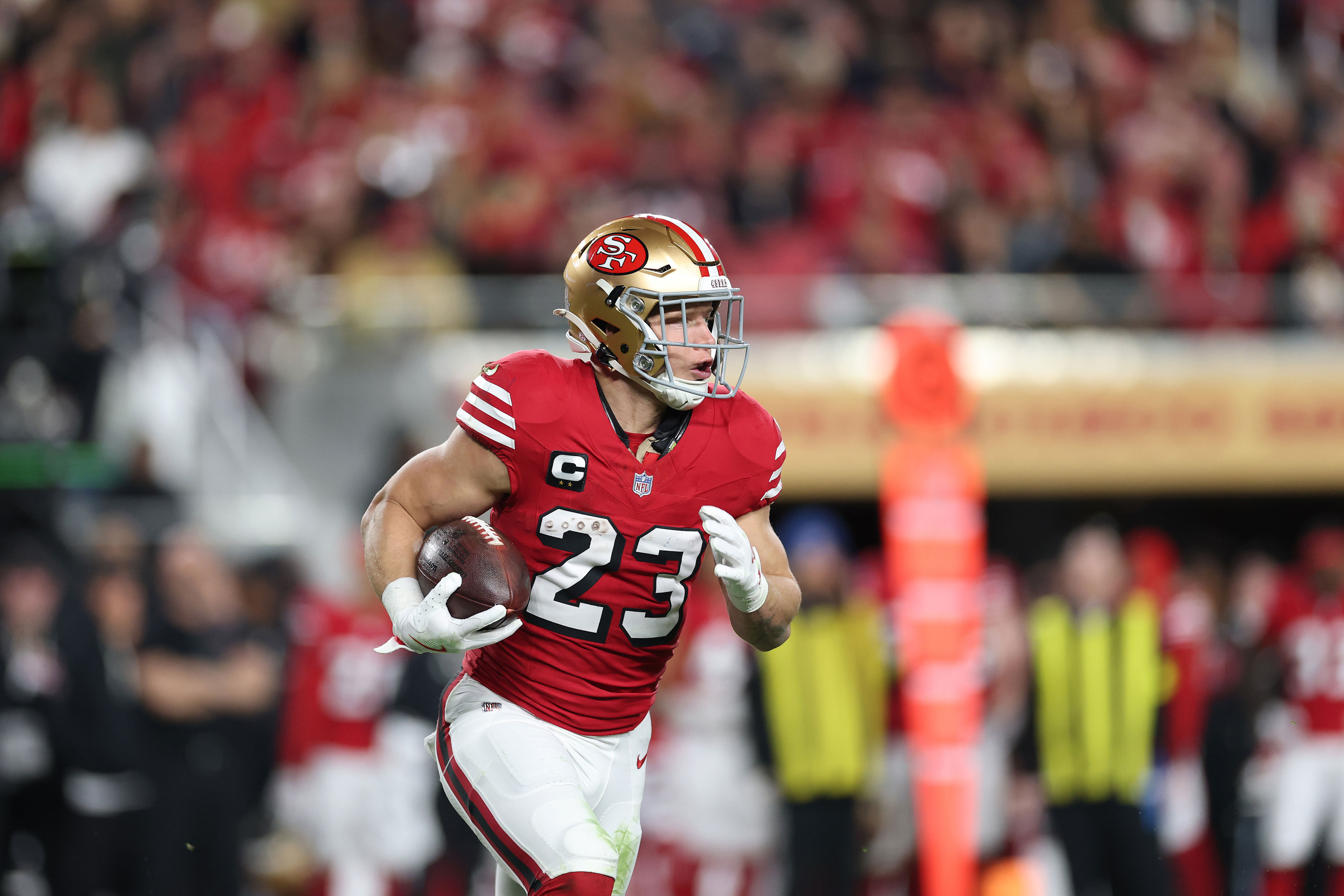 49ers injury report: Christian McCaffrey has a stiff back; George ...
