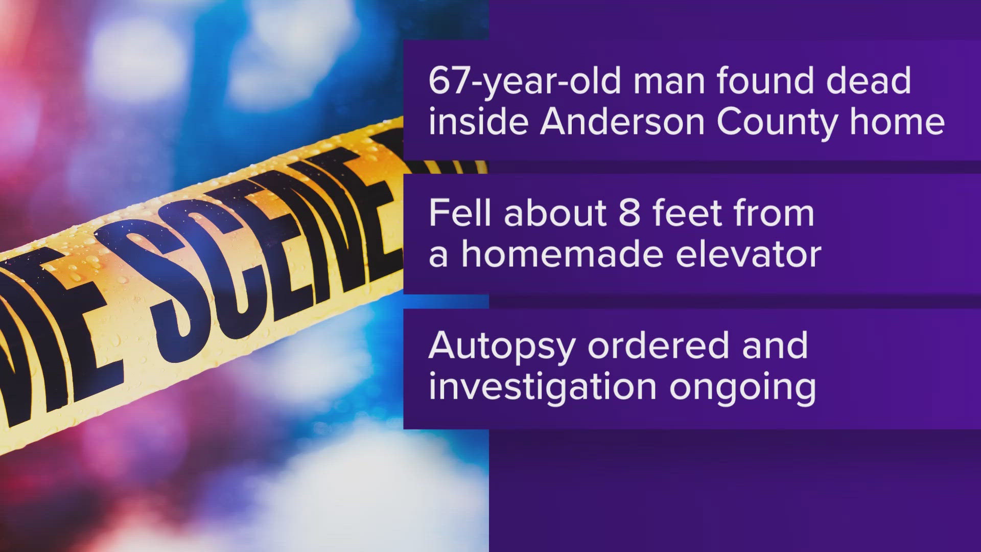 East Texas man dies from 8-foot fall from elevator inside home