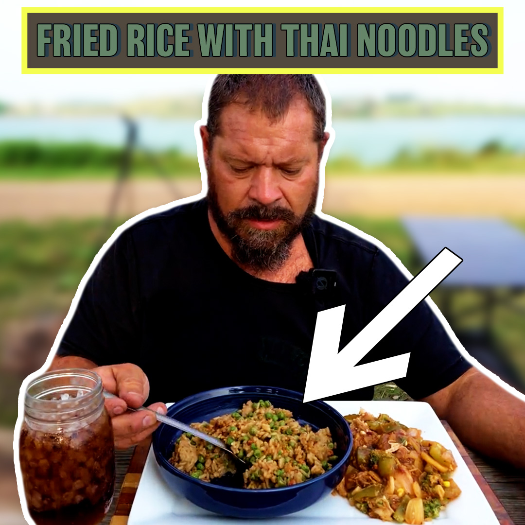 Fat man cooks everything in a tent