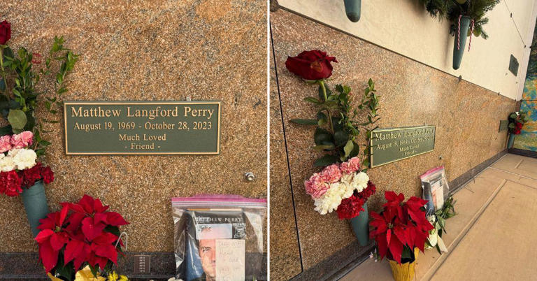 Matthew Perry's marked crypt seen for the first time in private, gated ...