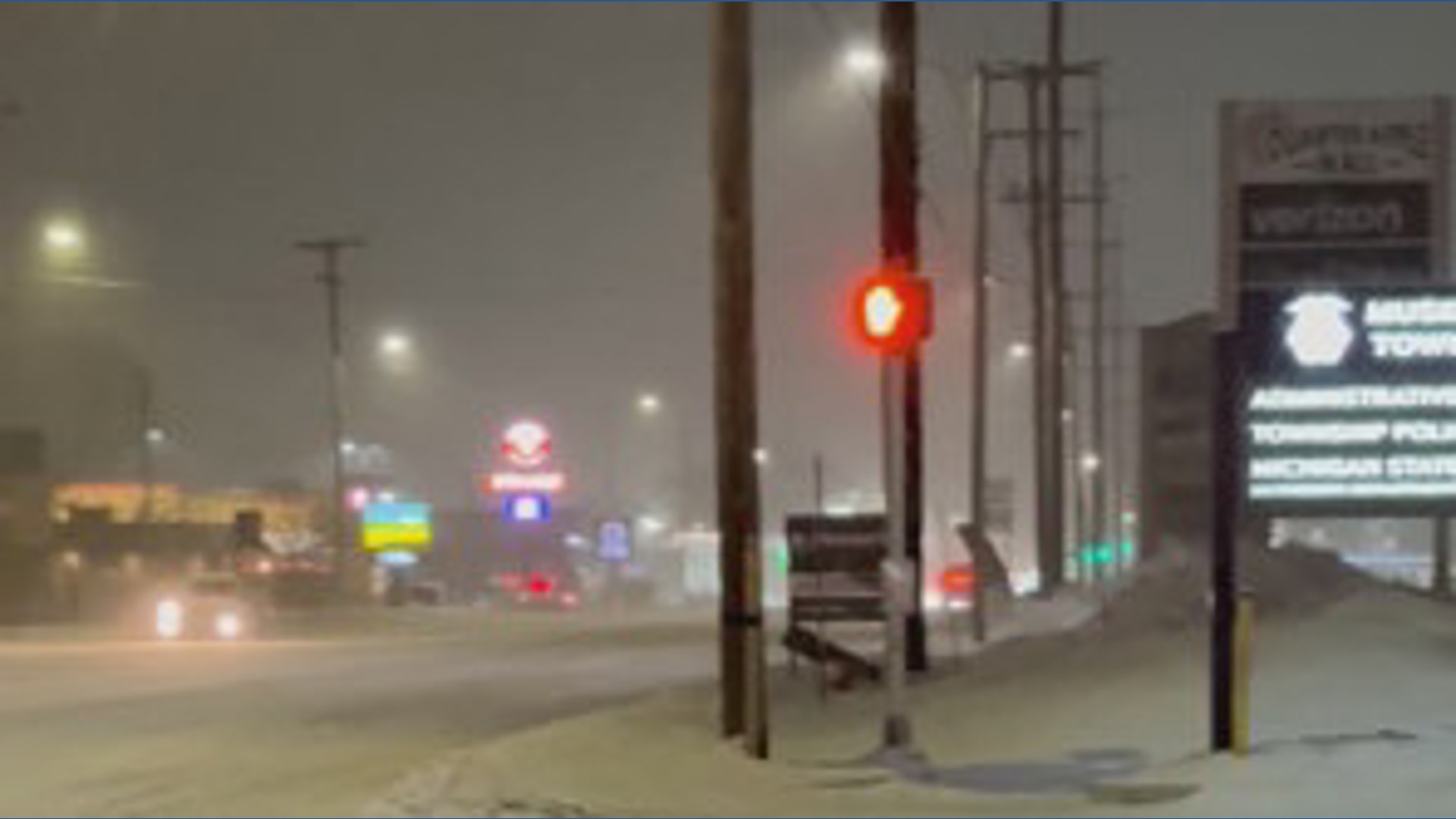 Tuesday snow along Apple Avenue