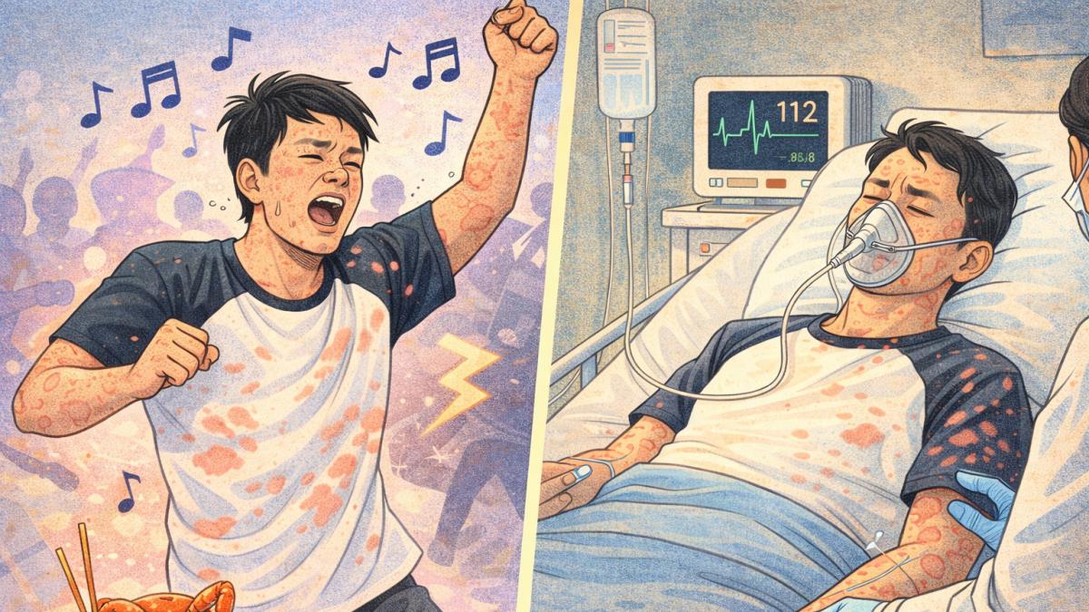 Bailar K-pop y comer cangrejo detonaron una rara alergia