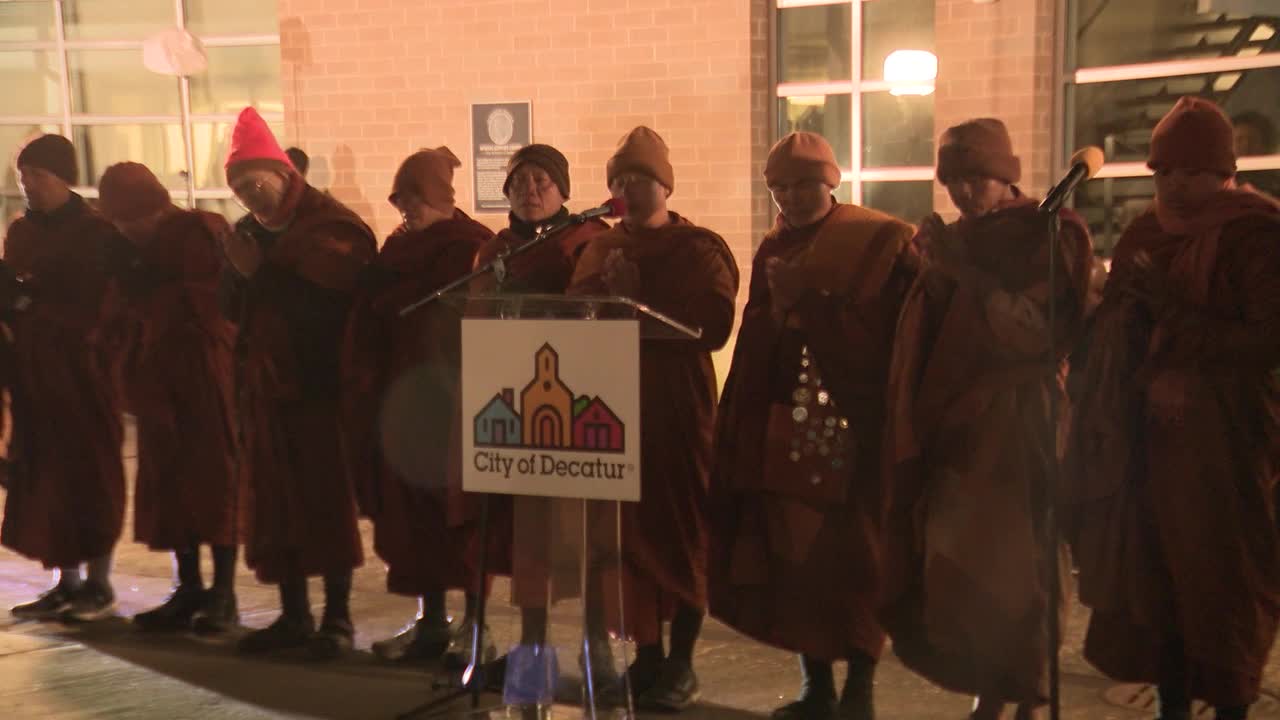 Monks in Decatur: Walk of peace greeted with open arms