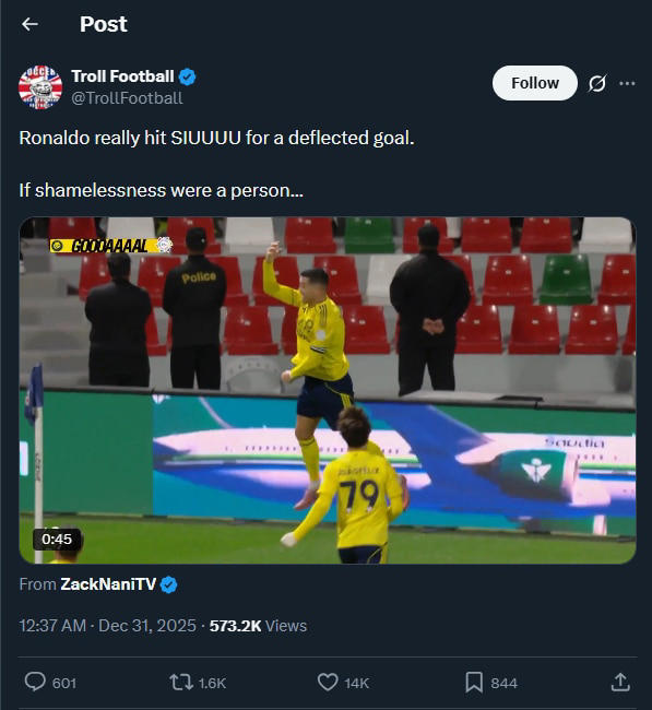 Cristiano Ronaldo hits 'cringe' SIU, fans calls out shameless celebration