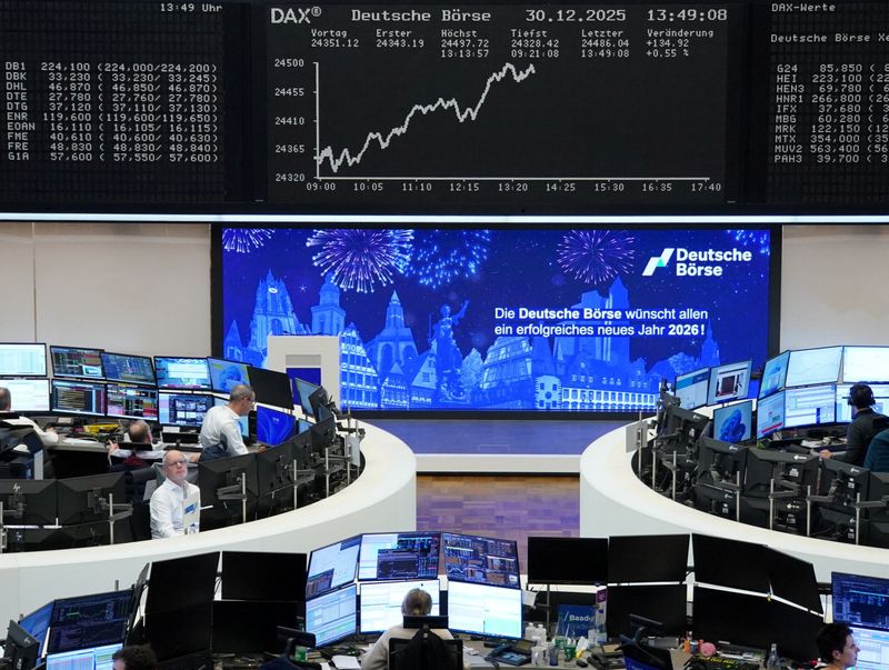 European shares set to close 2025 near record high levels
