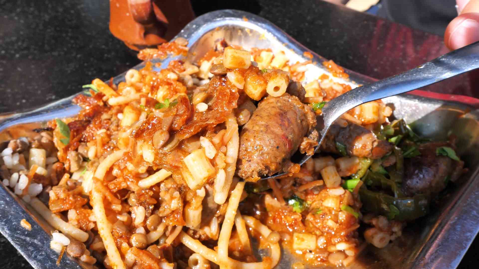 Most extreme street pasta in the world | Best street food tour of Cairo ...