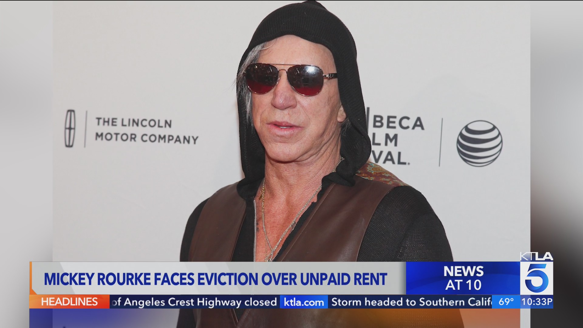 Actor Mickey Rourke facing eviction from LA home