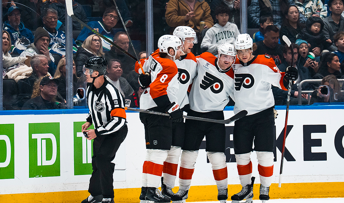 Flyers pick up win No. 20 to give Tocchet victorious trip back to Vancouver