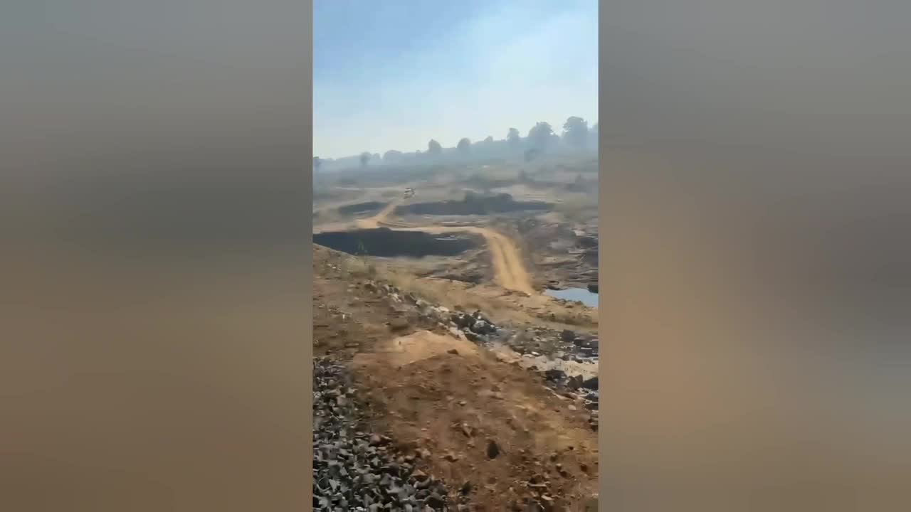 Injured cow carried from railway tracks in India