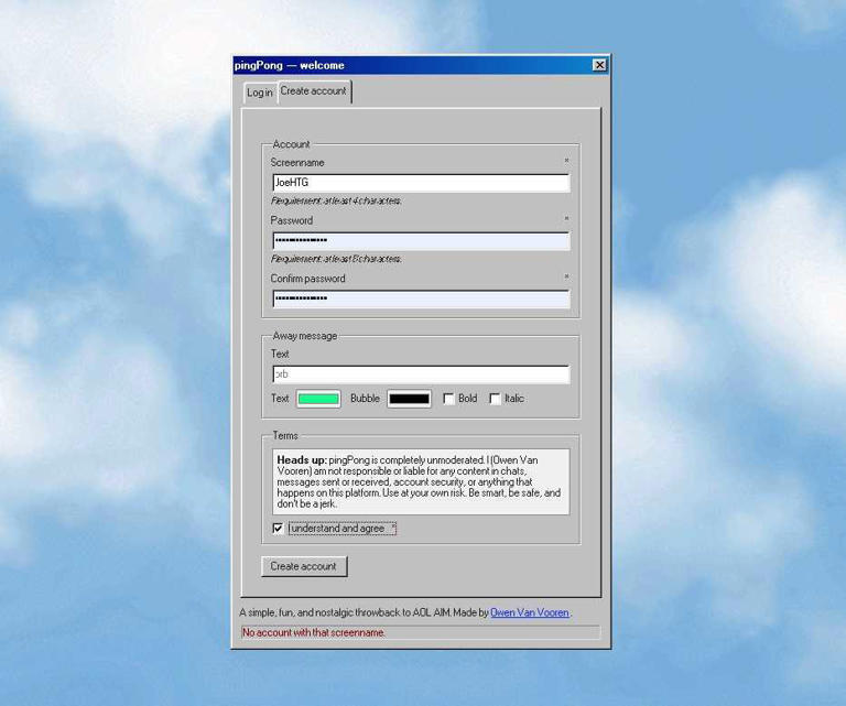 Pretend it’s 1998 with this functional AOL Instant Messenger clone