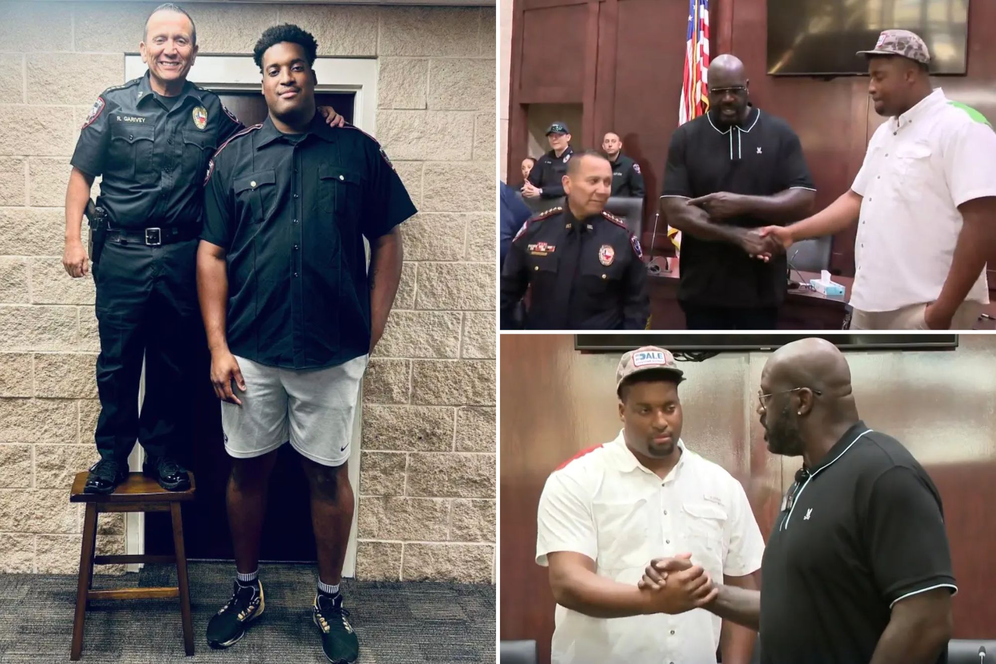 NBA icon Shaquille O’Neal assists 7-foot-3 police recruit who failed ...
