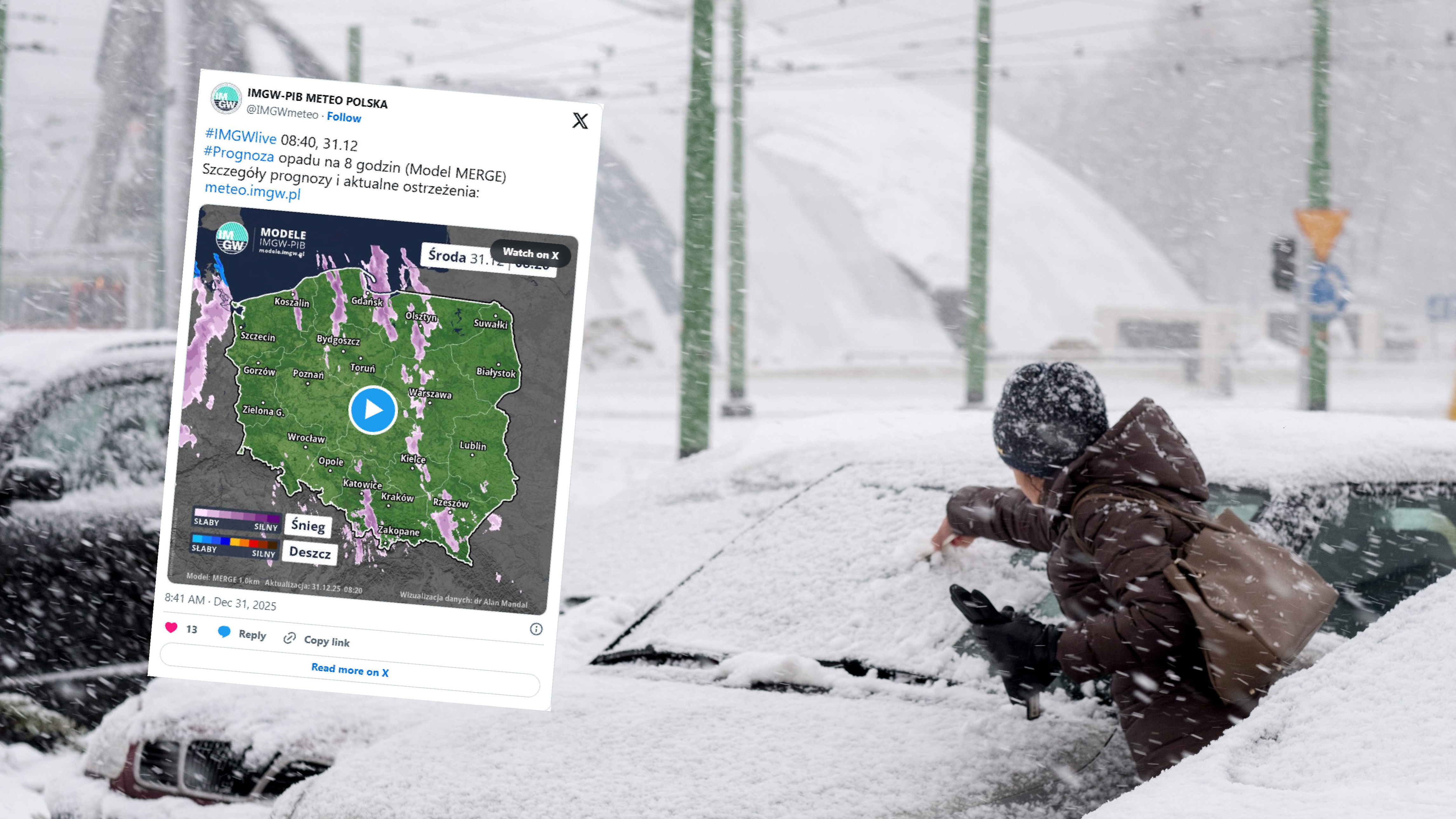 Oto dokładna trasa przemieszczania się śnieżyc. Kolejne regiony zagrożone