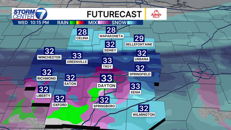 A band of heavy snow may move in for New Year’s Eve plans