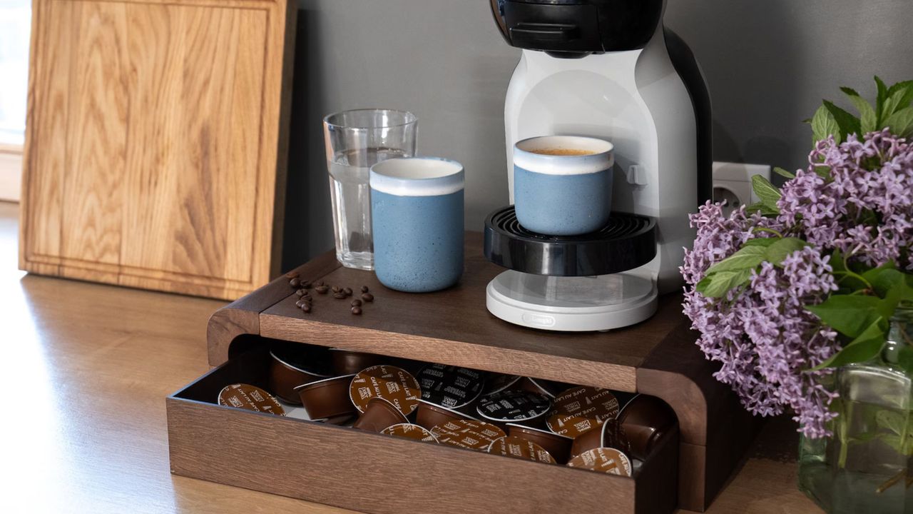 Streamline your coffee corner with this clever coffee machine stand