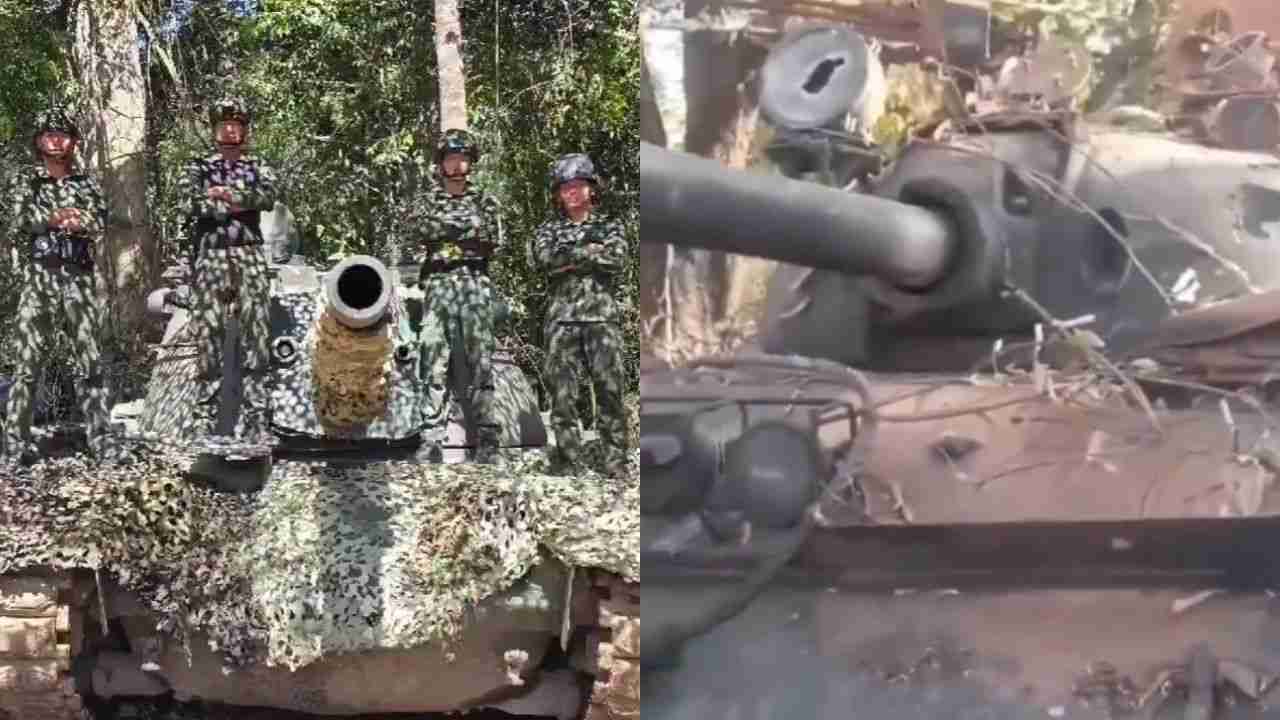 Tanque M48 da Tailândia destrói T-55 do Camboja em confronto na fronteira