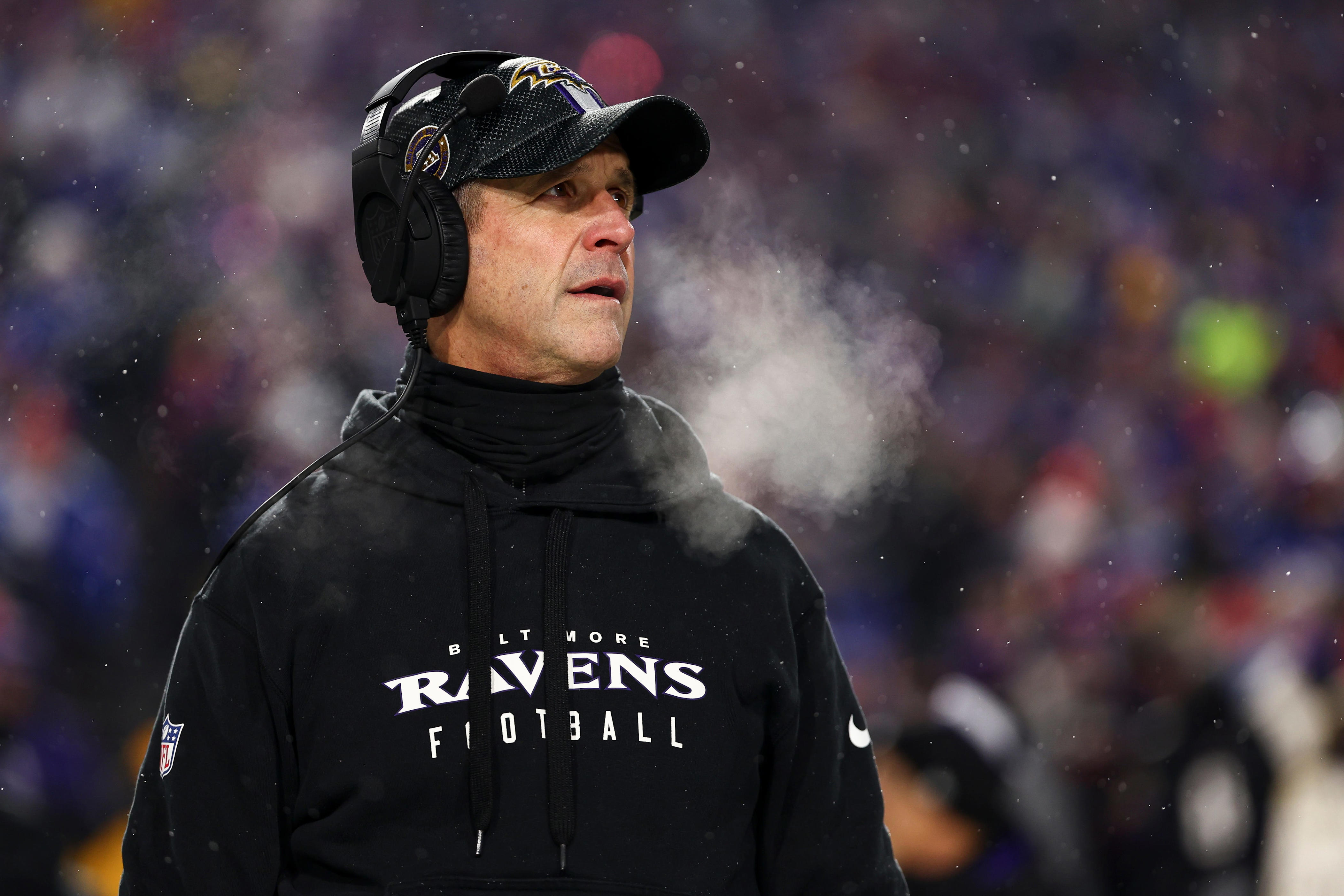 John Harbaugh opens the curtain on an emotional Ravens watch party