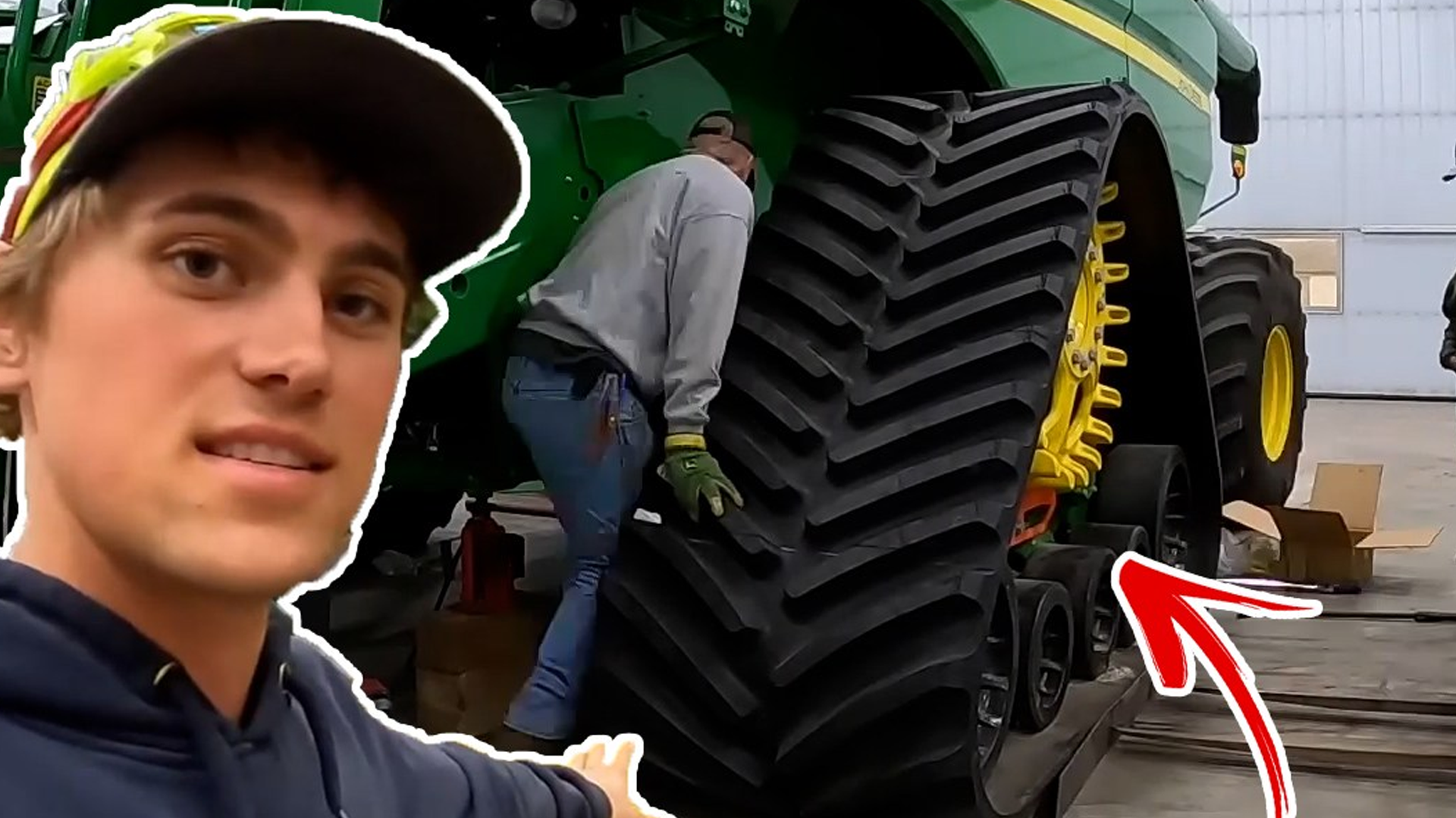 Installing new tracks on the S790 combine