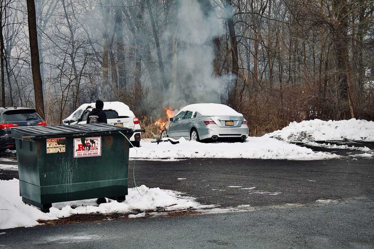 Car catches fire on Route 9 in Dutchess County