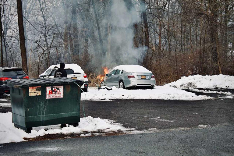 Car catches fire on Route 9 in Dutchess County