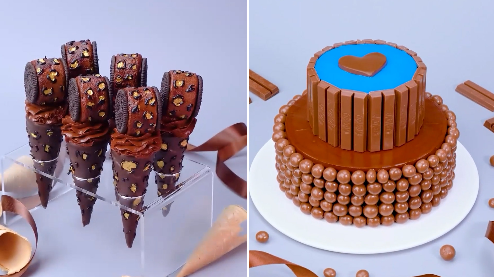 Crispy chocolate cones & smooth cake layers