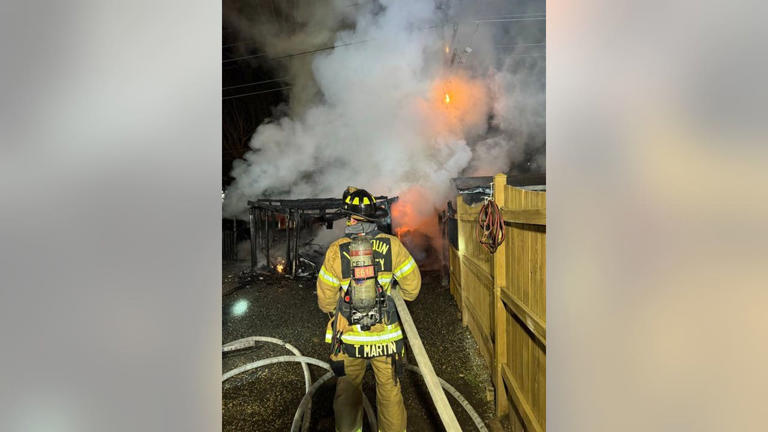 Transformer explosion, power line fire follow shed blaze in Loudoun County