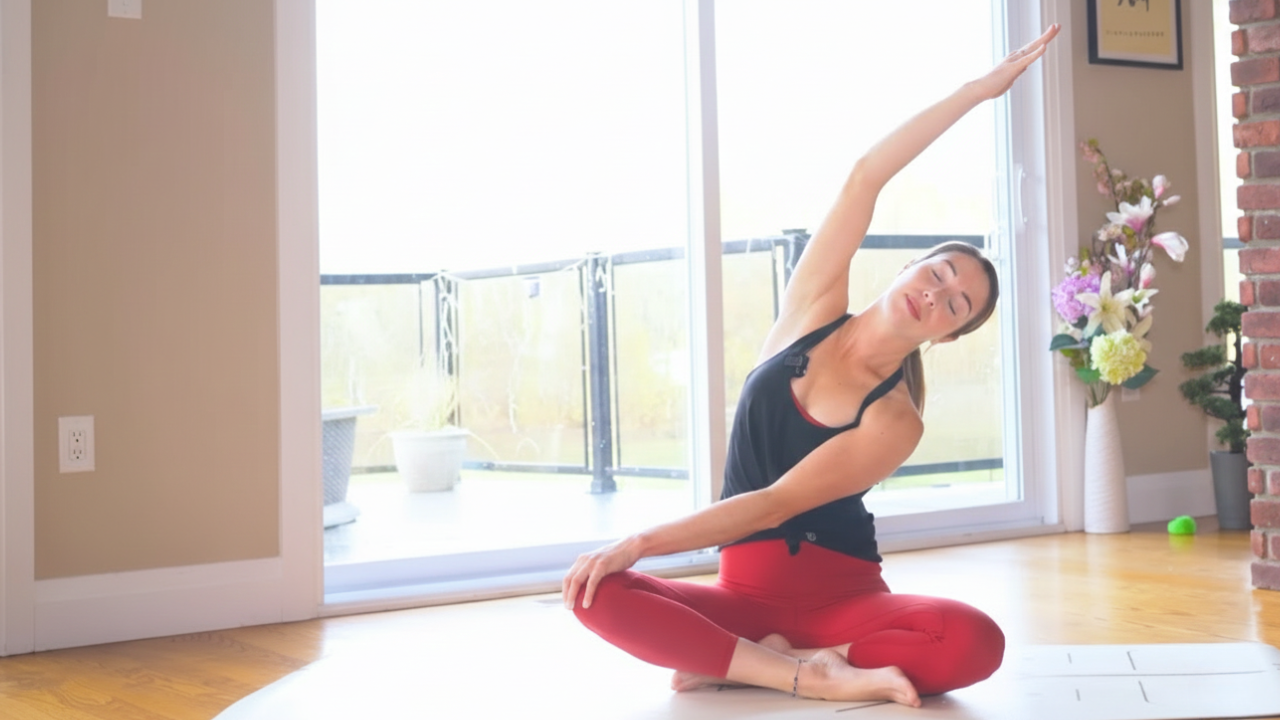 10 min beginner yoga with gentle easy stretches