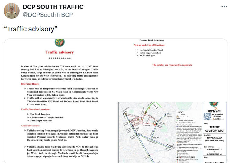 Heading out for December 31? Check New Year 2026 traffic advisories in ...
