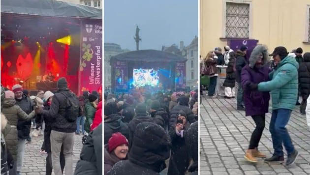 Trotz Schneechaos: Wiener tanzen in Silvesterabend