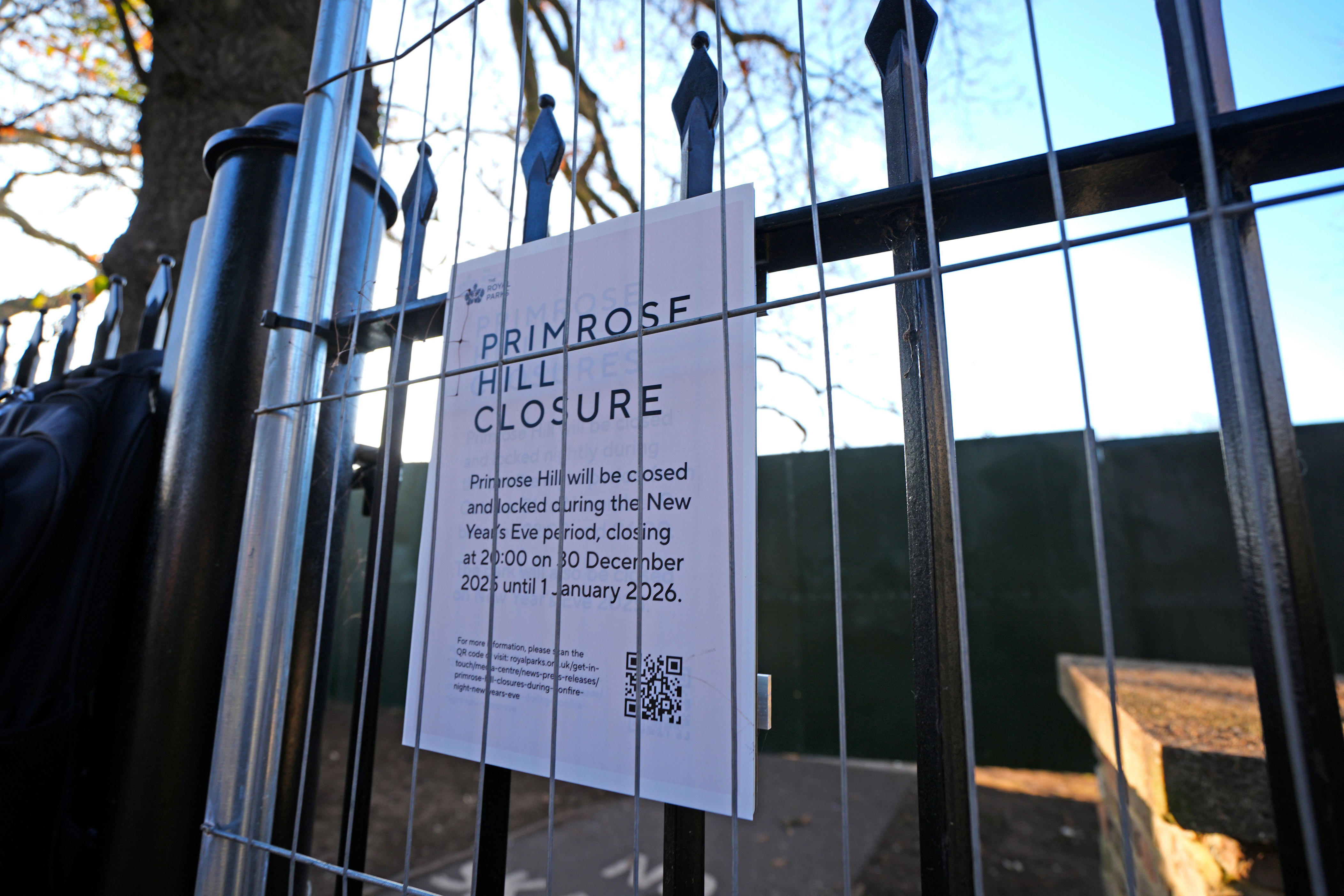 Primrose Hill fenced off ahead of New Year's Eve