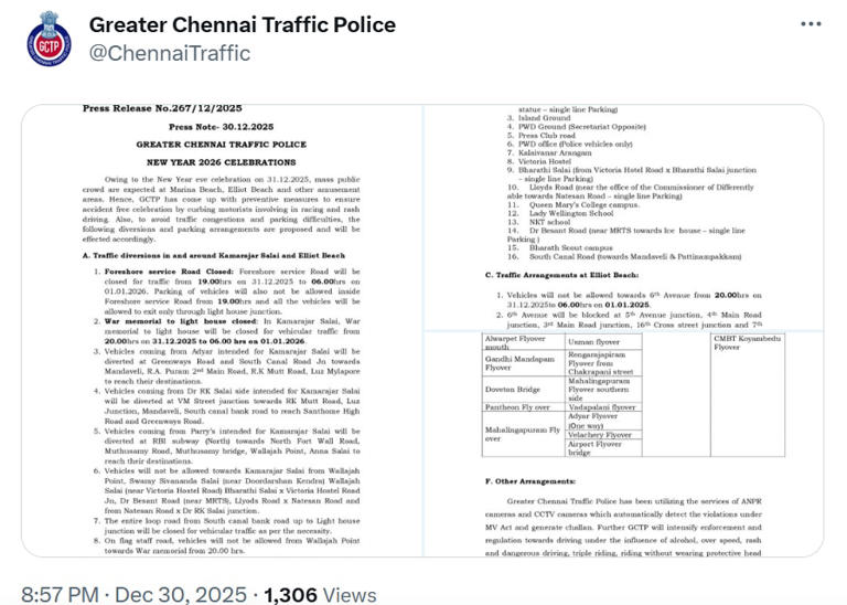 Heading out for December 31? Check New Year 2026 traffic advisories in ...