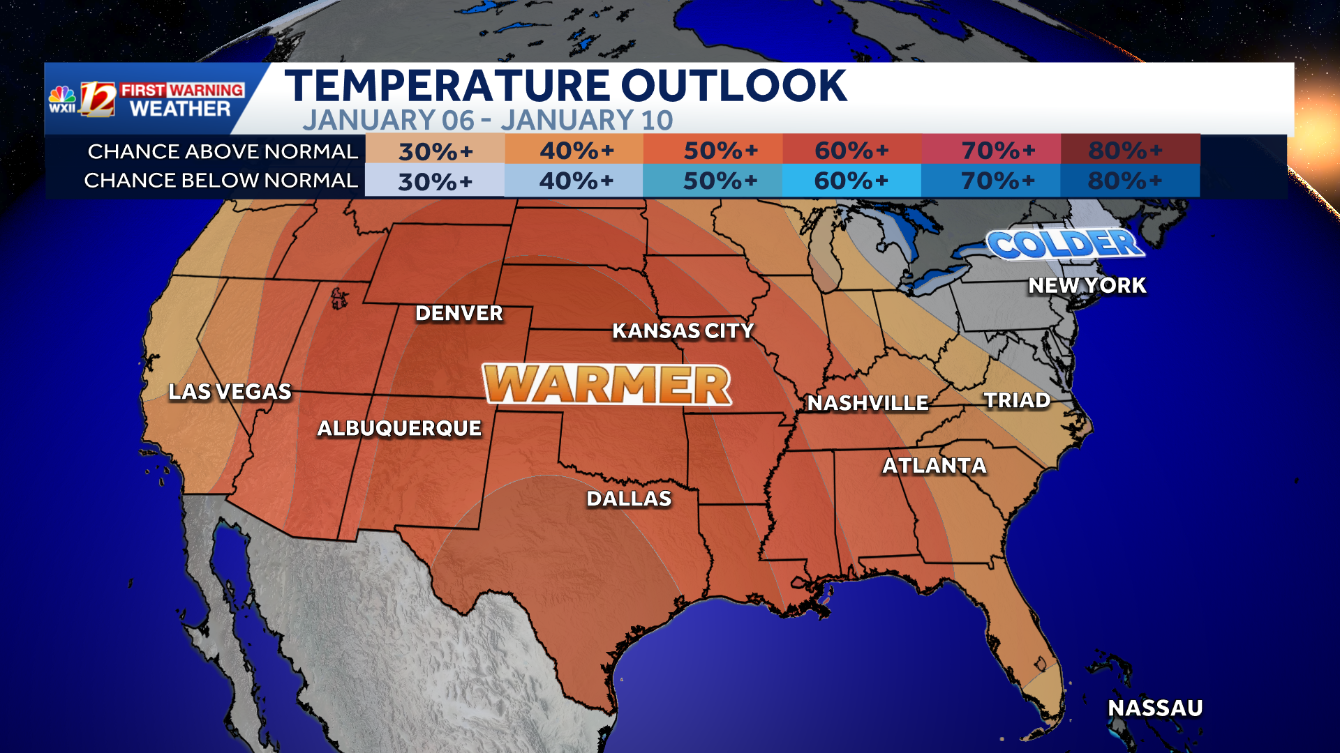 Milder air returning to North Carolina, New Year's Day forecast