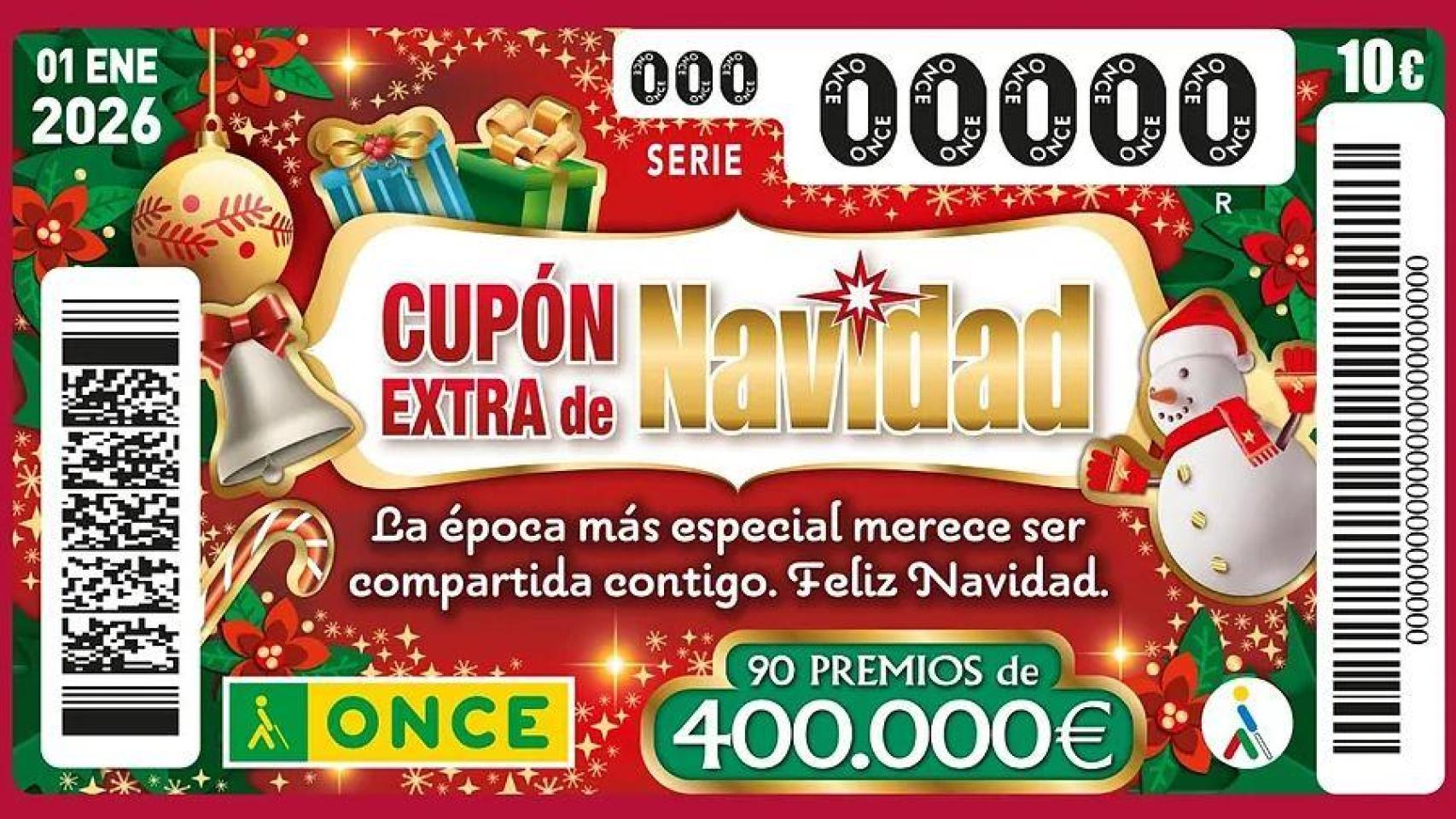 Sorteo del cupón extra de Navidad de la ONCE 2026: premios, horario y ...