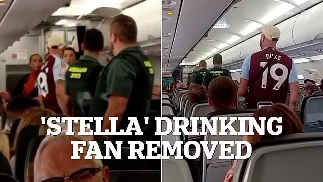 Moment Aston Villa fan is removed from EasyJet flight