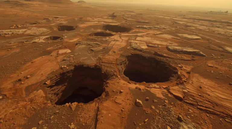 What are the strange caves that scientists recently found on Mars?